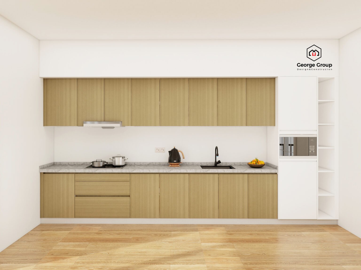 Single-line kitchen cabinets - georgeinteriorsolutions.com