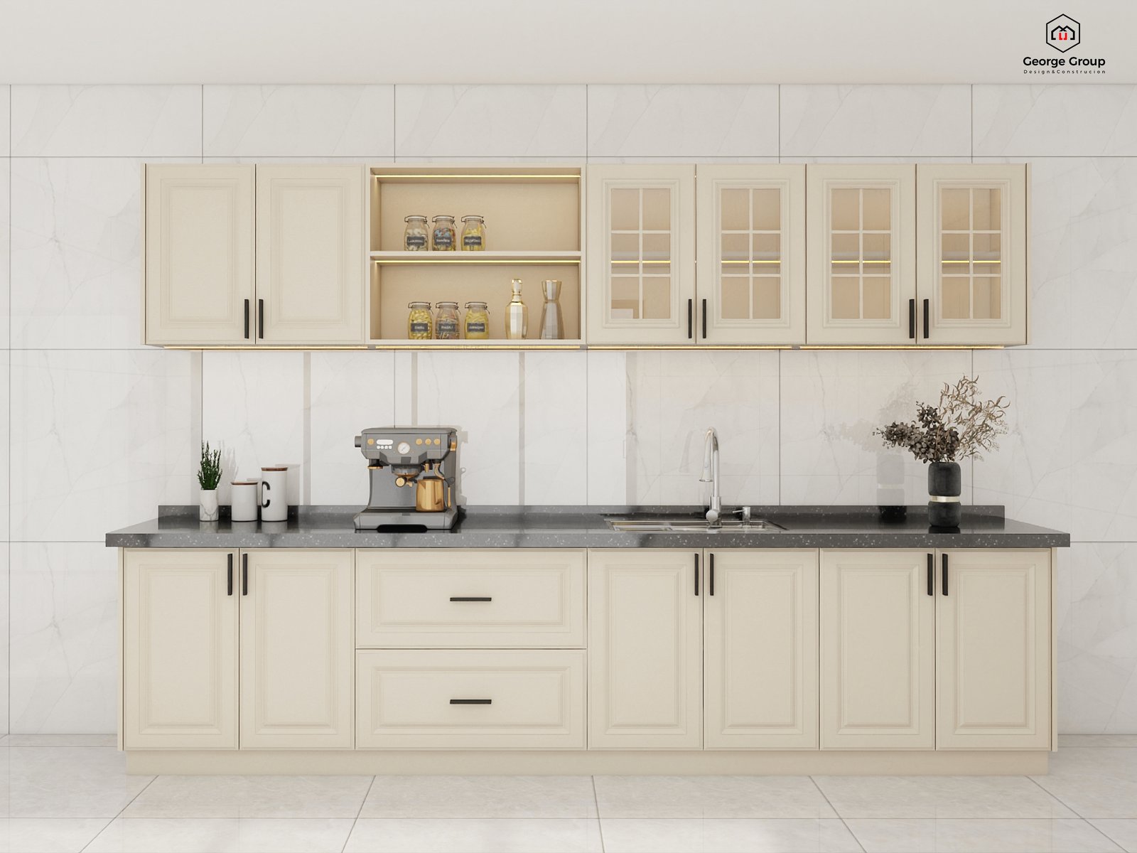 Single-line kitchen cabinets - georgeinteriorsolutions.com